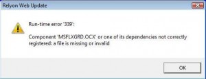 Run time error ‘339’: Component ‘MSFLXGRD.OCX’ or one of its dependencies not correctly ...