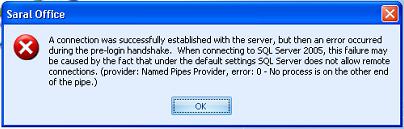 A connection was successfully established with the server, but then an ...
