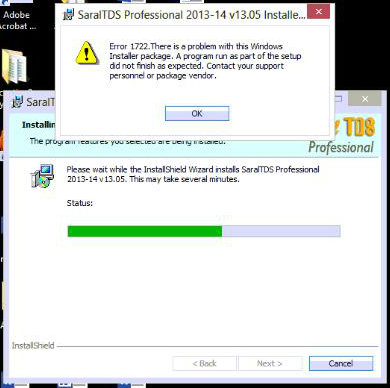 Error 1722: There is a problem with the windows installer package ...