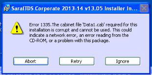 Error 1335.The cabinet file ‘Data1.cab’ required for this installation ...