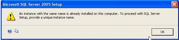 An instance with the same name is already installed on this computer ...