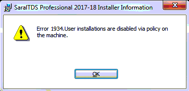 Error 1934.User installations are disabled via policy on the machine ...